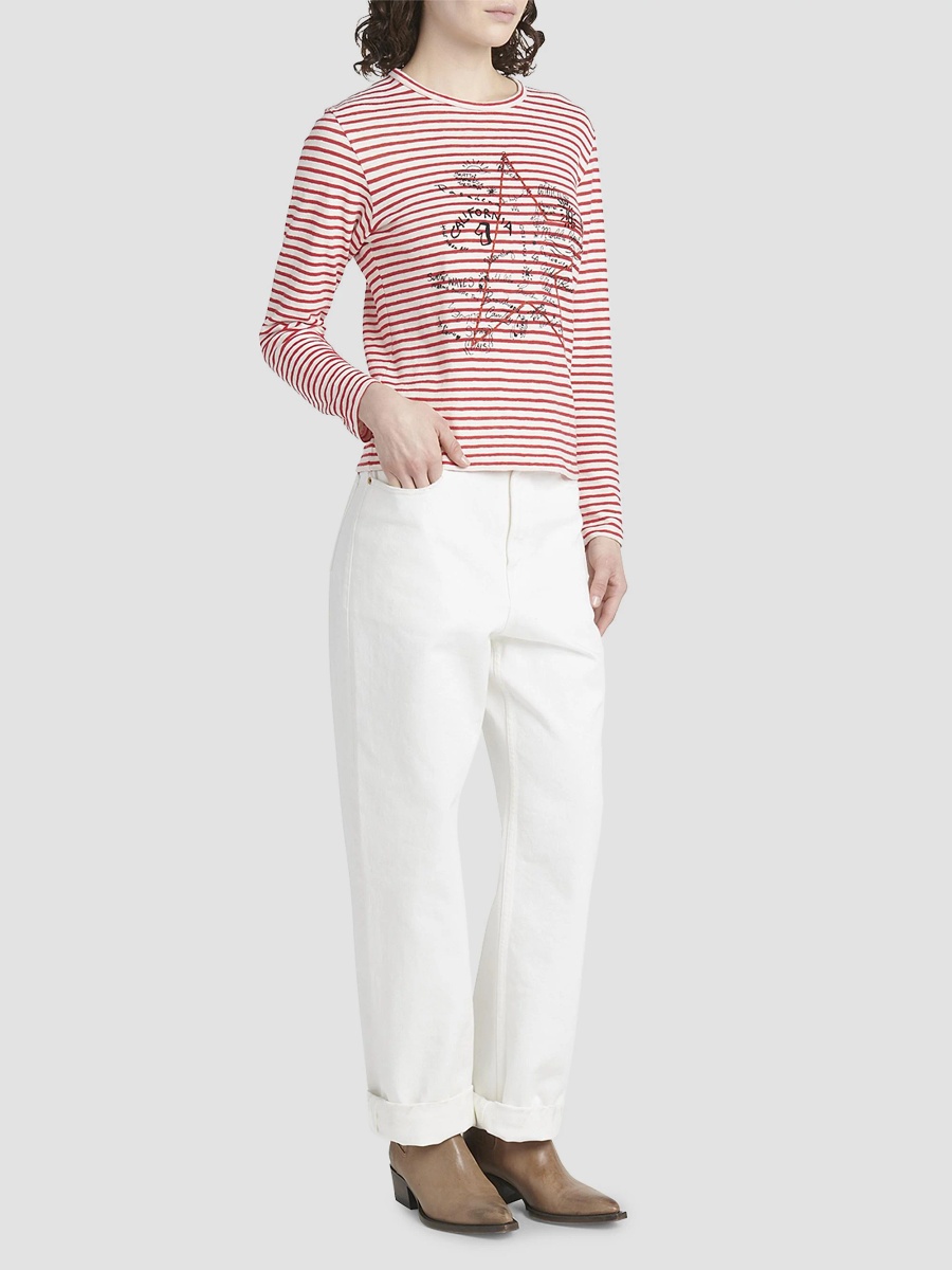 GOLDEN GOOSE golden striped embroidered long-sleeve t-shirt